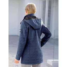Softshelljacke Casual Looks, Damen, Gr. 42, blau (marine, meliert), 94% Polyester, 6% Elasthan, unifarben, figurumspielend, Jacken Softshelljacke