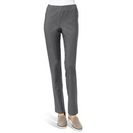 Dehnbund-Hose Classic Basics, Damen, Gr. 23, Kurzgr&ouml;&szlig;en, grau (anthrazit), 72% Viskose, 25% Polyamid, 3% Elasthan, unifarben, lang, Hosen Dehnbund-Hose