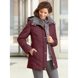 Steppjacke Classic Basics, Damen, Gr. 38, rot (bordeaux, grau), 100% Polyester, gemustert, mehrfarbig, figurumspielend, Jacken Steppjacke