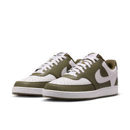 Sneaker Nike Sportswear "COURT VISION LO", Herren, Gr. 43, medium olive, wei&szlig;, Synthetik, Schuhe Sneaker, Design auf den Spuren des Air Force 1