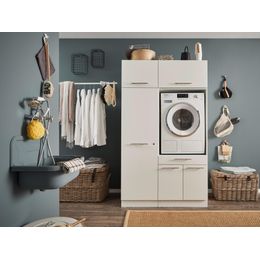 Mehrzweckschrank-Set LAUNDREEZY "LAUNDREEZY LDSK7", wei&szlig;, B:117,5cm H:200cm T:67,5cm, Holzwerkstoff, Kastenm&ouml;bel-Sets, Mehrzweckschrank-Set, Breite 117,5 cm, Softclose, h&ouml;henverstellbare F&uuml;&szlig;e