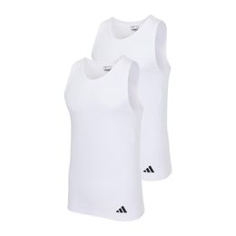 Tanktop adidas Sportswear "Active Flex Cotton Ergonomic", Herren, Gr. M, wei&szlig; (100, wei&szlig;), Single Jersey, Obermaterial: 95% Baumwolle, 5% Elasthan, unifarben, normal h&uuml;ftbedeckend, Rundhals, Tops Tanktop, mit bel&uuml;fteter Netzpasse am R&uuml;cken, elastisch, Rundhalsausschnitt