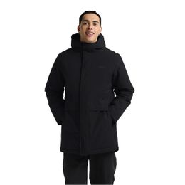 Wintermantel Jack Wolfskin "COLD CAMP COAT M", Herren, Gr. L, schwarz, Obermaterial: 100% Polyester. Futter: 100% Polyester. Wattierung: 100% Polyester, M&auml;ntel Wintermantel, W&auml;rmend, winddicht, &Uuml;bergangsjacke