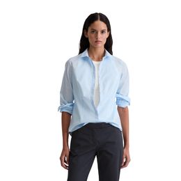 Marc O'Polo Hemdbluse MARC O'POLO "Blouse, kent collar, long sleeved, slim fit, classic style", Damen, Gr. 44, airblau, Web, Obermaterial: 97% Baumwolle, 3% Elasthan, slim fit, Blusen Hemdbluse