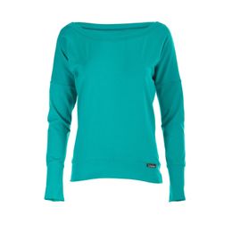 Oversize-Shirt WINSHAPE "Longsleeve WS2", Damen, Gr. XS, gr&uuml;n (ocean gr&uuml;n), 90% Baumwolle, 10% Elasthan, U-Boot-Ausschnitt, Shirts Oversize-Shirt