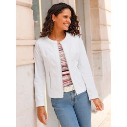 Jackenblazer Casual Looks "Jeansblazer", Damen, Gr. 40, wei&szlig;, 96% Baumwolle, 4% Elasthan, Blazer Jackenblazer