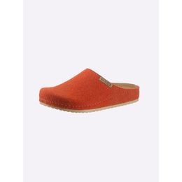 Hausschuh MUBB, Damen, Gr. 39, orange, Wolle, Schuhe Hausschuh
