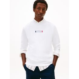 Sweatshirt Tommy Hilfiger "BRAND LOVE", Herren, Gr. M, wei&szlig;, Sweatware, Obermaterial: 100% Baumwolle, regular fit, Rundhals, Rippb&uuml;ndchen, Sweatshirts Sweatshirt, regular fit, Rundhals