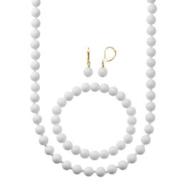 Collier-Set Lady, wei&szlig;, Halsketten, Damen, N-Groesse, Collier-Set