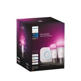 PHILIPS Hue White & Color Ambiance Starter-Set: E27 Smarte Lampe A60 Doppelpack, LED-Lampe