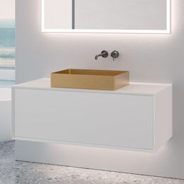 neoro n60 Unterschrank B: 120 cm mit 1 Auszug, Waschtisch B: 55 cm gold geb&uuml;rstet,, BN0736BG+BN0757WM,