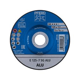 Pferd TOOLS Schruppscheibe E 125x7,2x22,23 mm Leistungslinie SG ALU f&uuml;r Alu (62212622)