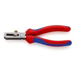 Knipex 11 02 160 Abisolierzange mit &Ouml;ffnungsfeder, universal mit Mehrkomponenten-H&uuml;llen schwarz atramentiert 160 mm)