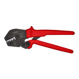 Knipex 97 52 13 Crimpzange auch f&uuml;r Zweihandbedienung mit rutschhemmenden Kunststoff-H&uuml;llen br&uuml;niert 250 mm)
