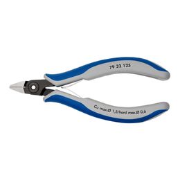 Knipex 79 32 125 Pr&auml;zisions-Elektronik-Seitenschneider mit Mehrkomponenten-H&uuml;llen br&uuml;niert 125 mm)