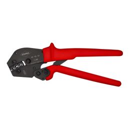 Knipex 97 52 05 Crimpzange auch f&uuml;r Zweihandbedienung mit rutschhemmenden Kunststoff-H&uuml;llen br&uuml;niert 250 mm)