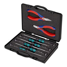 Knipex 00 20 18 Elektronikzangen-Set mit Werkzeugen f&uuml;r Arbeiten an elektronischen Bauteilen 8-teilig 215 mm)
