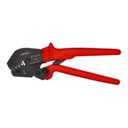 Knipex 97 52 04 Crimpzange auch f&uuml;r Zweihandbedienung mit rutschhemmenden Kunststoff-H&uuml;llen br&uuml;niert 250 mm)