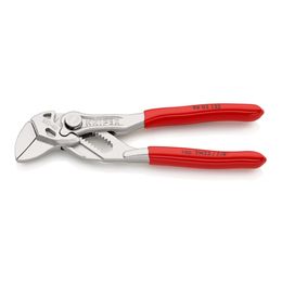 Knipex 86 03 125 Mini-Zangenschl&uuml;ssel Zange und Schraubenschl&uuml;ssel in einem Werkzeug mit Kunststoff &uuml;berzogen verchromt 125 mm)