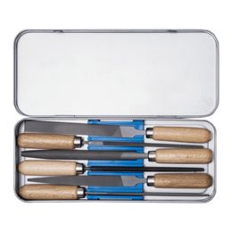 Pferd TOOLS Schl&uuml;sselfeilen-Set mit Holzheft 6-tlg. 100mm Hieb 2 f&uuml;r filigrane Feilarbeiten (265 K) (11700265)