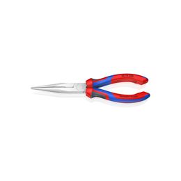 Knipex 26 15 200 Flachrundzange mit Schneide (Storchschnabelzange) mit Comfort-Griffen verchromt 200 mm)