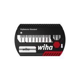 wiha Bit Set FlipSelector Standard 25 mm TX 13-tlg. 1/4", Bitsatz mit magnetischem Universalhalter in praktischer Box, &ouml;ffnen per Knopfdruck (39124)