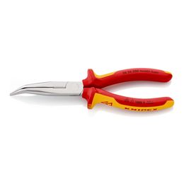 Knipex 26 26 200 Flachrundzange mit Schneide (Storchschnabelzange) isoliert mit Mehrkomponenten-H&uuml;llen, VDE-gepr&uuml;ft verchromt 200 mm)