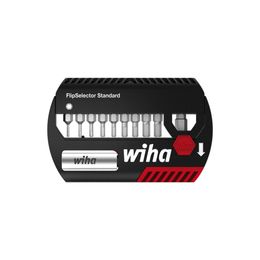 wiha Bit Set FlipSelector Standard 25 mm Innensechskant 11-tlg. 1/4", Bitsatz mit magnetischem Universalhalter in praktischer Box, &ouml;ffnen per Knopfdru (39039)