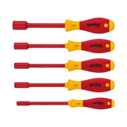 wiha SoftFinish electric Steckschl&uuml;sselsatz aus Chrom-Vanadium-Stahl mit isolierten Griffen und Steckschl&uuml;sseleins&auml;tzen (5-tlg., 6 -13 mm), 29466)