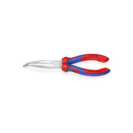 Knipex 26 25 200 Flachrundzange mit Schneide (Storchschnabelzange) mit Comfort-Griffen verchromt 200 mm)