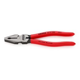 Knipex 02 01 200 Kraft-Kombizange mit Kunststoff &uuml;berzogen schwarz atramentiert 200 mm)