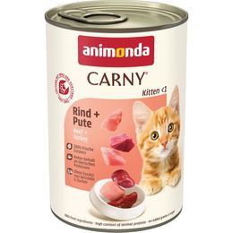 animonda Carny Kitten Rind + Pute Katzen-Nassfutter getreidefrei 12x400g