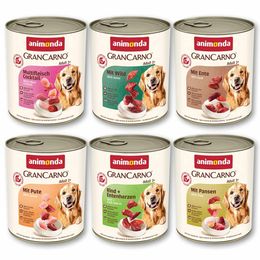 animonda GranCarno Adult Kr&auml;ftige Variation Mixpack II Hunde-Nassfutter getreidefrei 6x800g