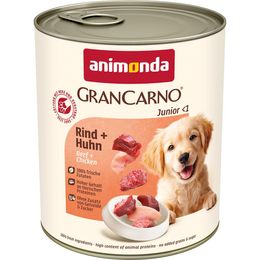 animonda GranCarno Junior Rind und Huhn Hunde-Nassfutter ohne Getreide 6x800g