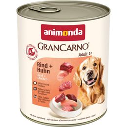 animonda GranCarno Adult mit Rind und Huhn Hunde-Nassfutter ohne Getreide 6x800g