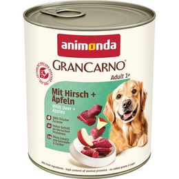 animonda GranCarno Adult mit Hirsch + &Auml;pfeln Hunde-Nassfutter getreidefrei 6x800g