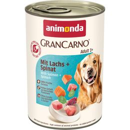 animonda GranCarno Adult mit Lachs + Spinat Hunde-Nassfutter getreidefrei 6x400g