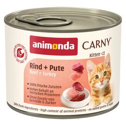 animonda Carny Kitten Rind + Pute Katzen-Nassfutter getreidefrei 24x200g