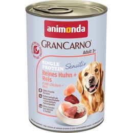 animonda GranCarno Adult Sensitiv Reines Huhn + Reis Hunde-Nassfutter getreidefrei 6x400g