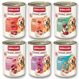 animonda GranCarno Adult Herzhafte Variation Mixpack II Hunde-Nassfutter getreidefrei 6x400g