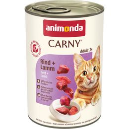 animonda Carny Adult Rind und Lamm Katzen-Nassfutter ohne Soja, Farbstoffe & Zucker 24x400g