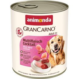 animonda GranCarno Adult Multifleischcocktail Hunde-Nassfutter ohne k&uuml;nstliche Geschmacksverst&auml;rker 6x800g