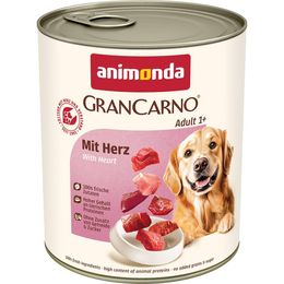 animonda GranCarno Adult mit Herz Hunde-Nassfutter getreidefrei 6x800g