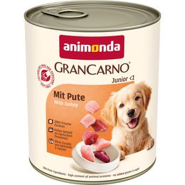 animonda GranCarno Junior mit Pute Hunde-Nassfutter getreidefrei 6x800g