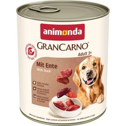 animonda GranCarno Adult mit Ente Hunde-Nassfutter ohne Getreidezusatz 6x800g