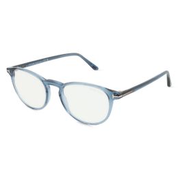 Tom Ford FT5803-B Brille Unisex | Fassung: Vollrand, Rund, Blau Transparent