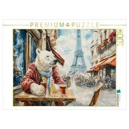 Calvendo Puzzle Eisb&auml;r Eik im Stra&szlig;encaf&egrave; in Paris in Frankreich 1000 Teile Lege-Gr&ouml;&szlig;e 64x48cm Foto-Puzzle f&uuml;r gl&uuml;ckliche Stunden