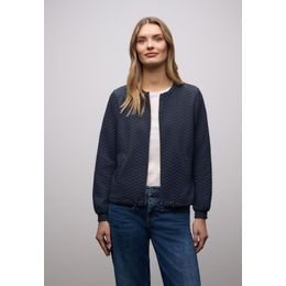 Cardigan Street One, Damen, Gr. 34, shadowed navy, Stoff, 70% Polyester, 25% Viskose, 5% Elasthan, Strukturmuster, normal normal, Rundhals, B&uuml;ndchen, Strickjacken, mit Struktur