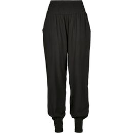 Stoffhose Urban Classics "Urban Classics Damen Ladies Sarong Pants", Damen, Gr. XS, US-Gr&ouml;&szlig;en, schwarz, 100% Viskose, unifarben, loose fit, Hosen Stoffhose