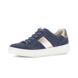 Sneaker Gabor "Sneaker low Materialmix Leder/Lederimitat", Damen, Gr. 35,5, blau, Schuhe Sneaker